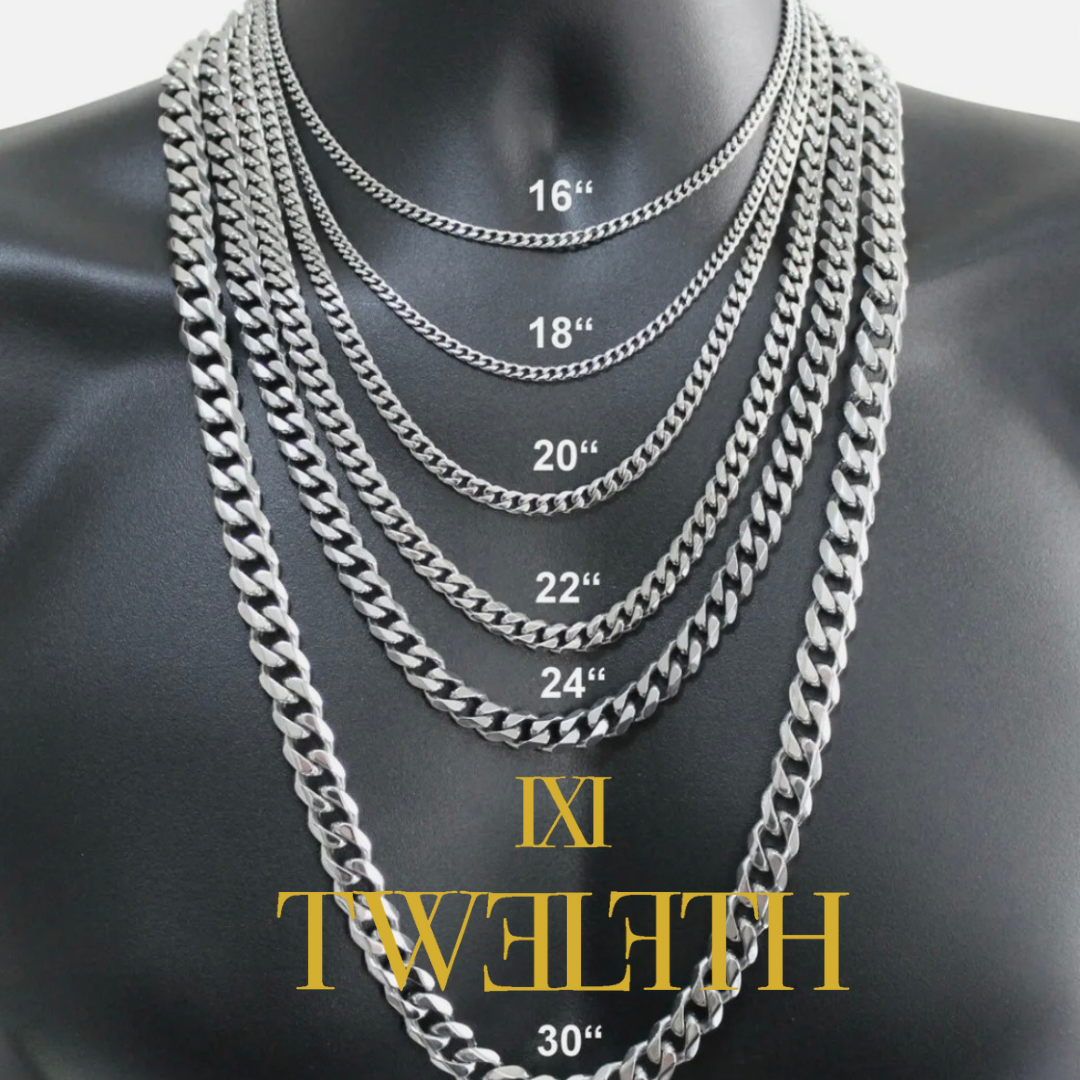 16" DIAMOND CUBAN LINK CHAIN - TWO TONE – Twelfth XII